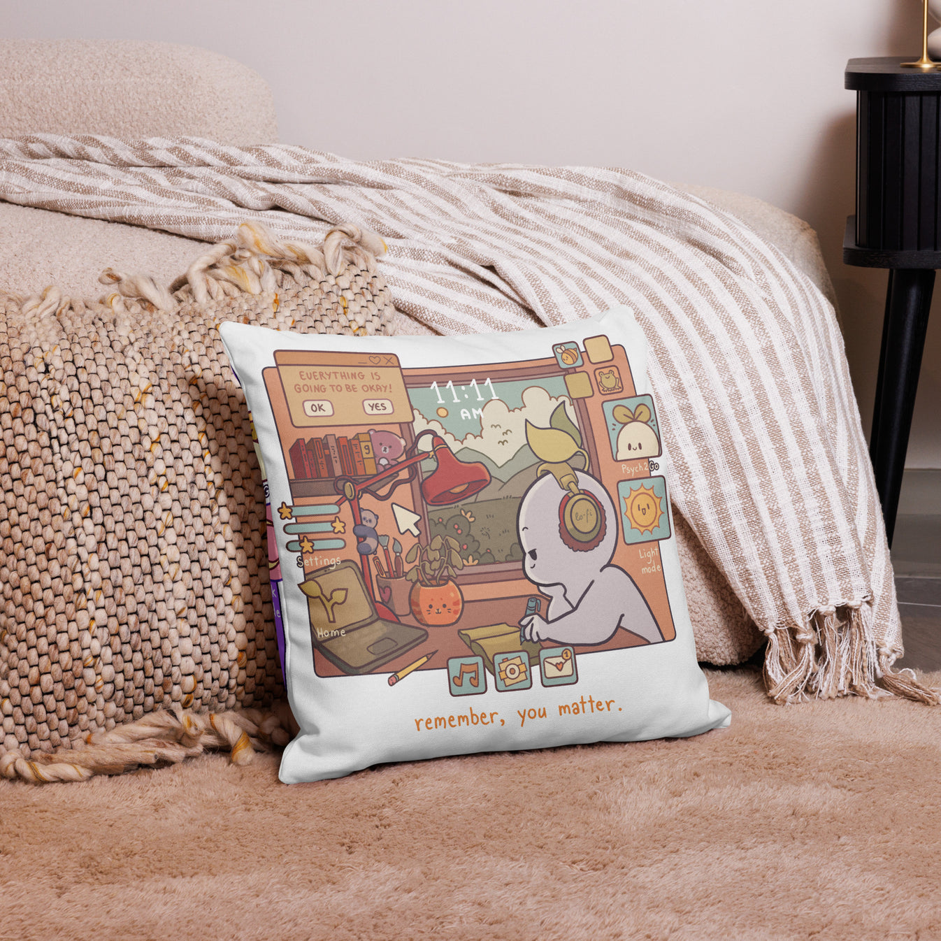 PSI Light and Day You Will Be Okay Premium Pillow – Psych2Go